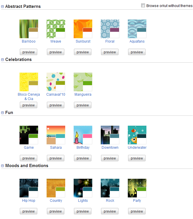 Orkut Launched 18 Themes for New Orkut! | OrkutKnol.TK
